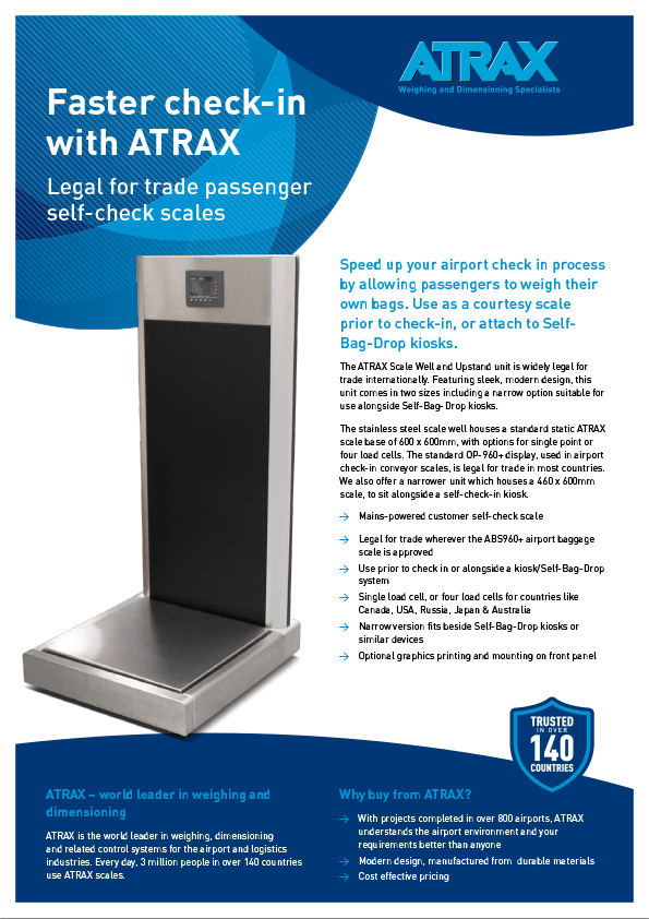 Passenger Self-Service Scale | Airport Baggage Scales | Atrax Group