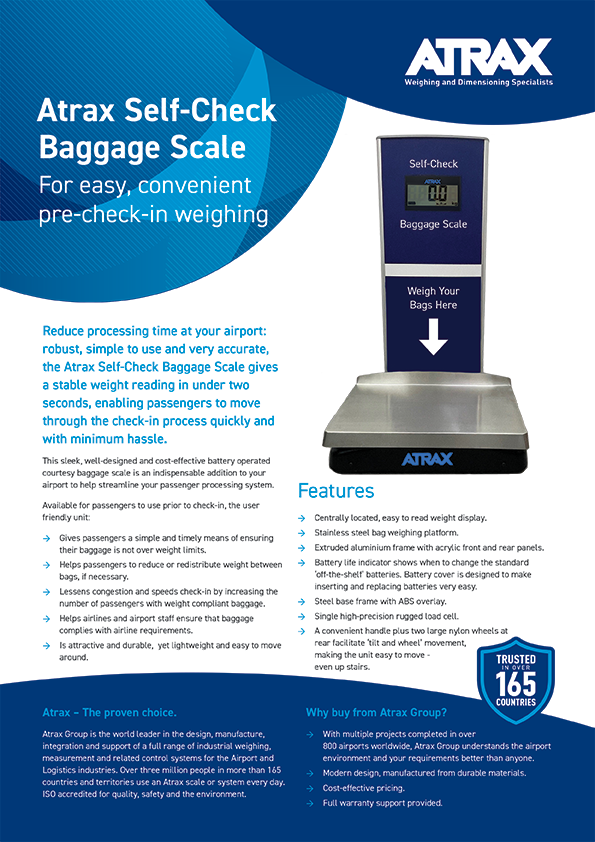 Self-Check Baggage Scale | Airport Baggage Scales | Atrax Group